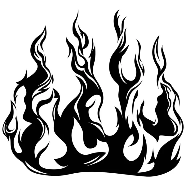 Fire Flames Isolated White Background Tribal Tattoo Design Stock Vector ...