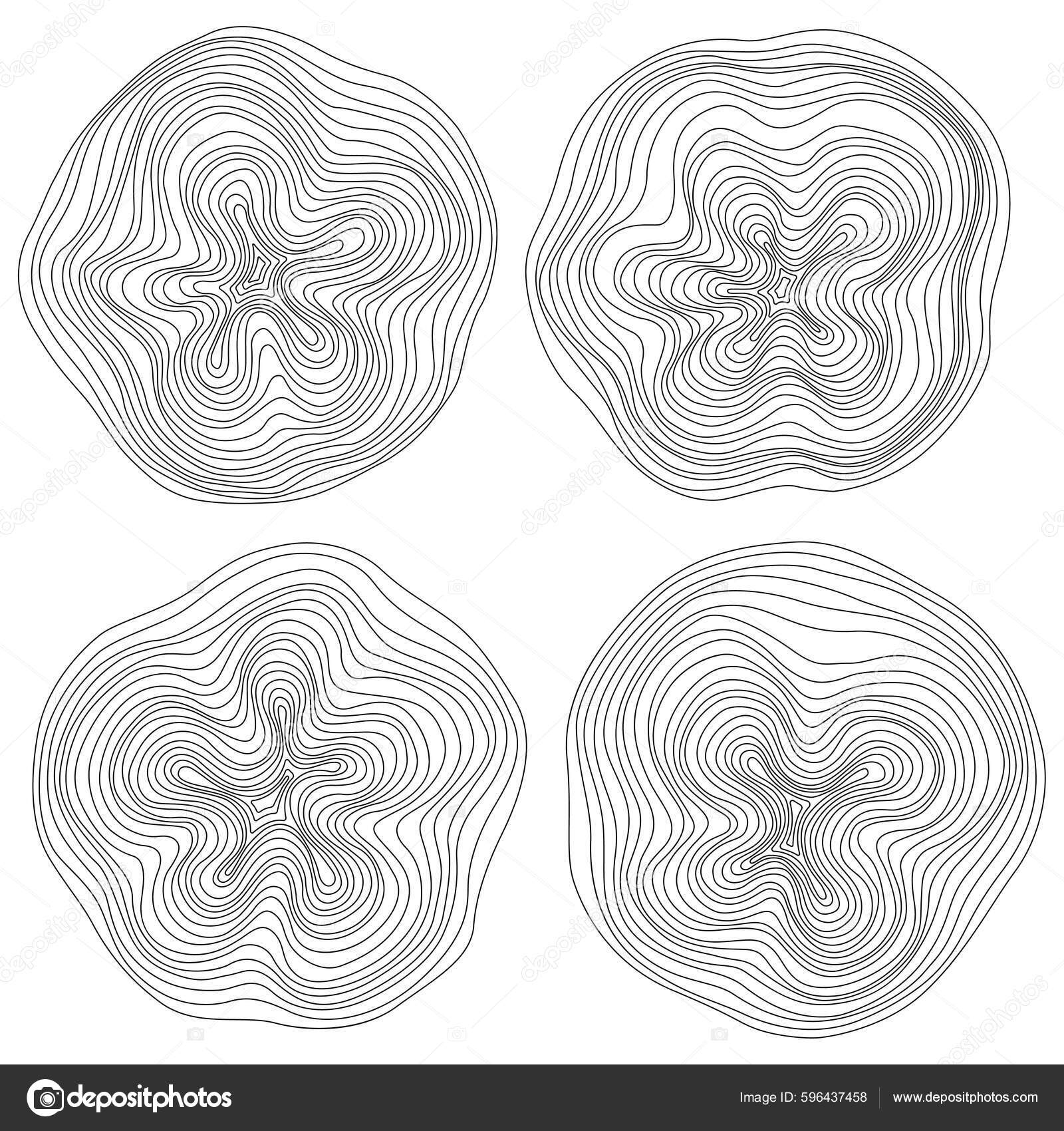 Abstract Tree Rings Vector Topographic Map Concept Seamless Background ...