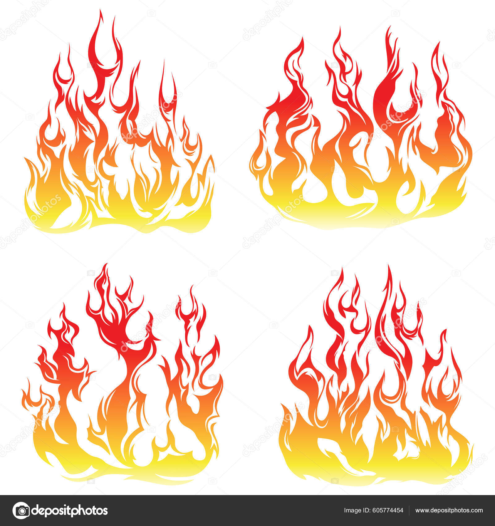 Ohnivé Plameny Izolované Bílém Pozadí Návrh Kmenového Tetování Stock ...