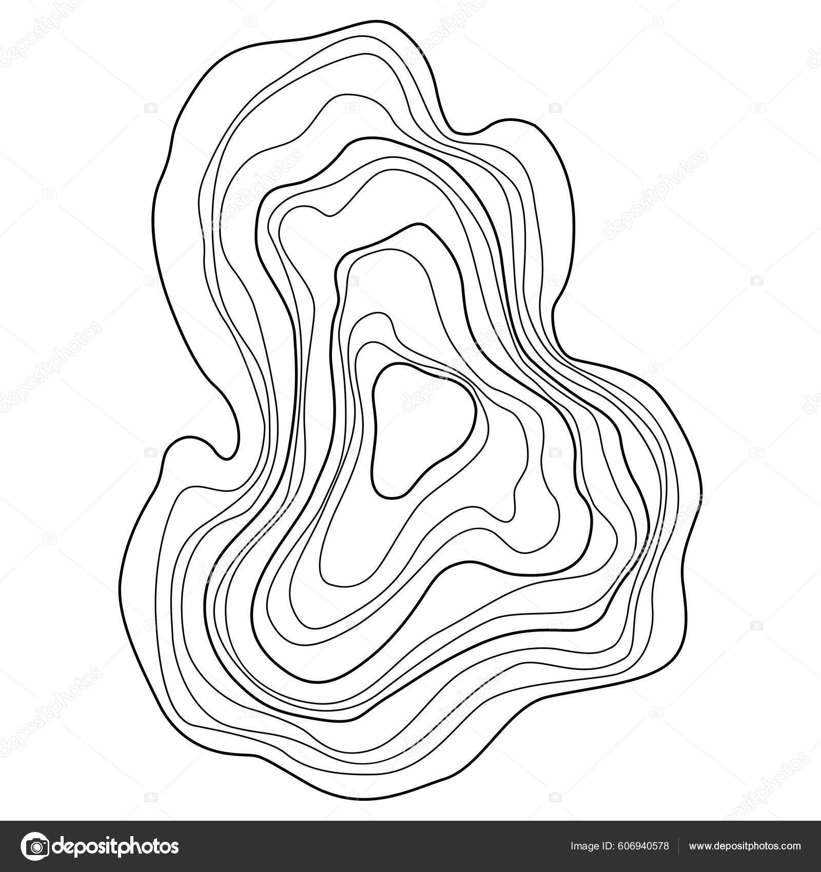 Abstract Tree Ring Vector Topographic Map Design Element Contour Map ...