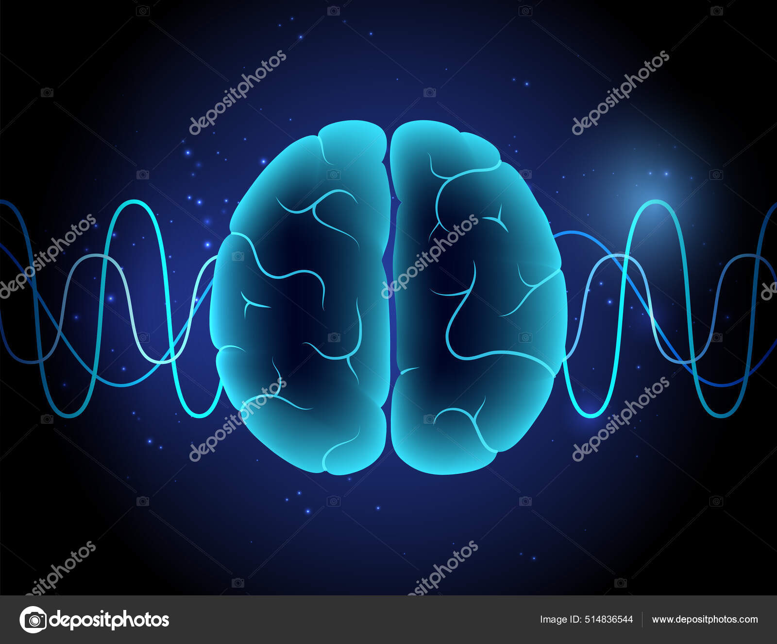 Brain wave 3D Stock Vector by ©Pikovit 514836544