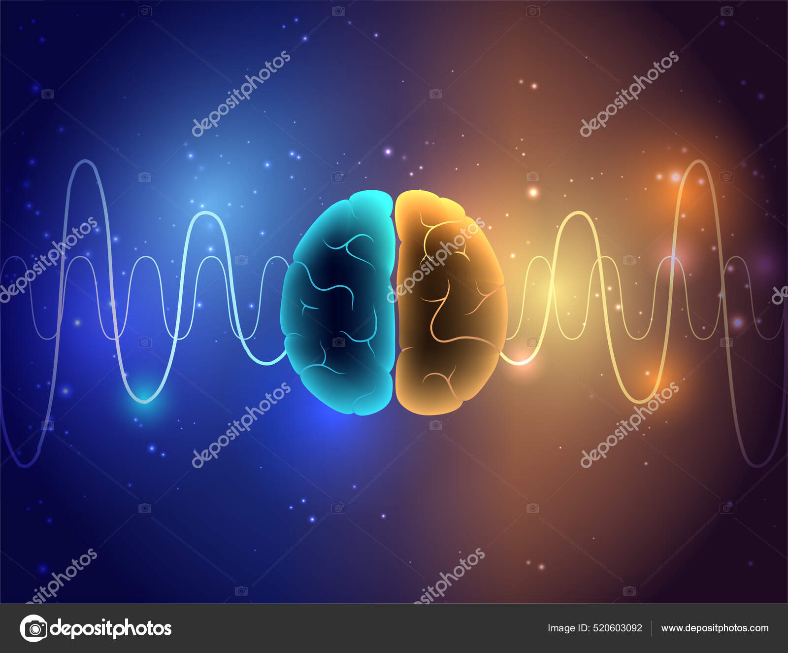 Brain wave 3D concept Stock Vector by ©Pikovit 520603092
