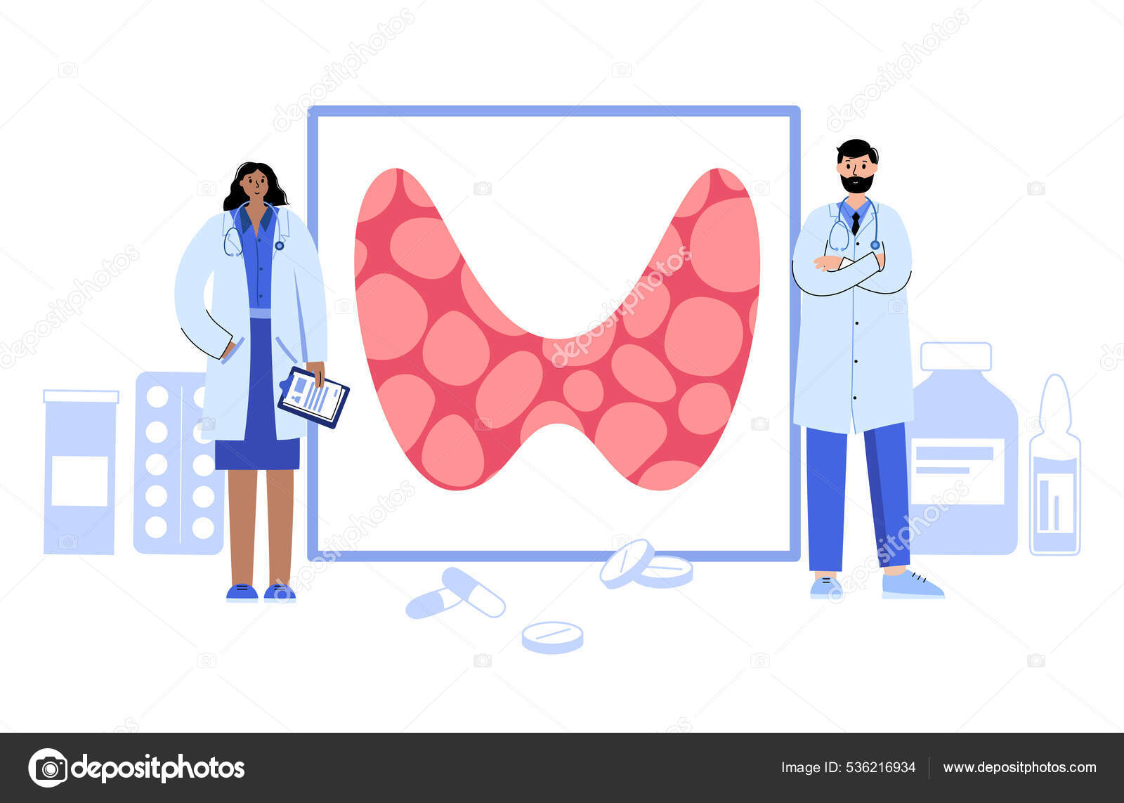 Hipotiroidismo glándula tiroides Vector de stock por ©Pikovit 536216934