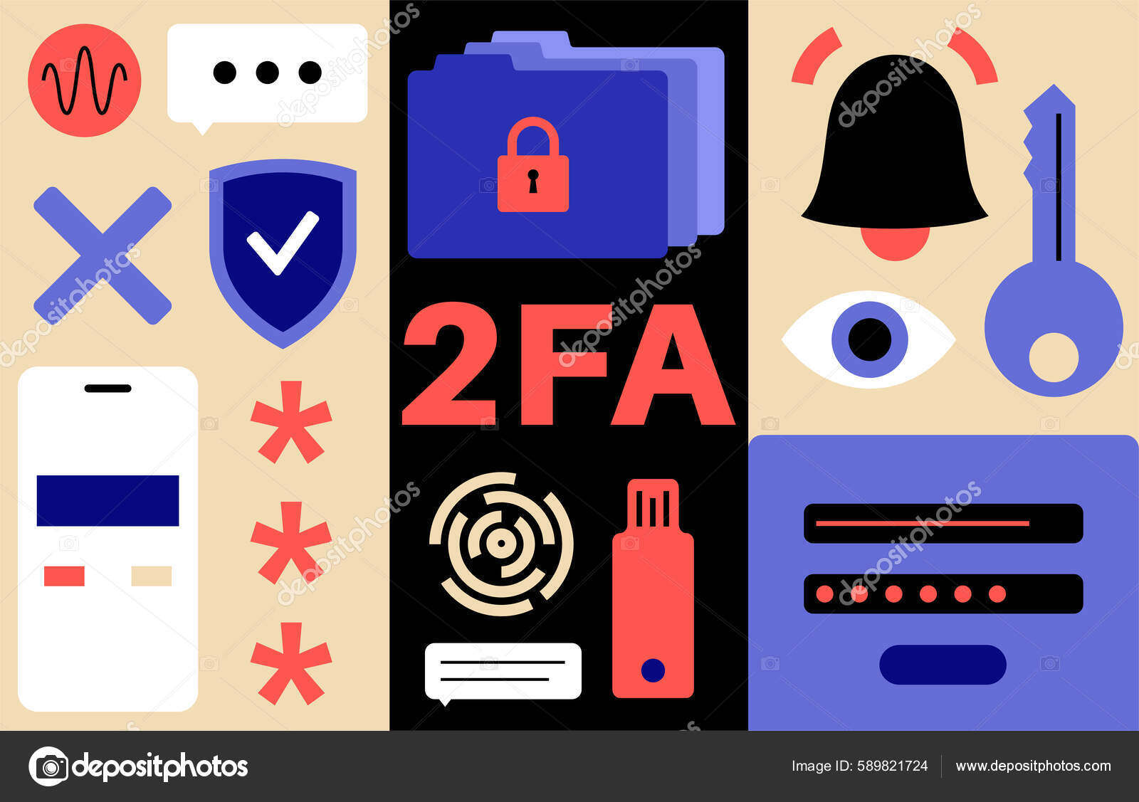 Two Factor Authentication Information Protection Concept Security ...