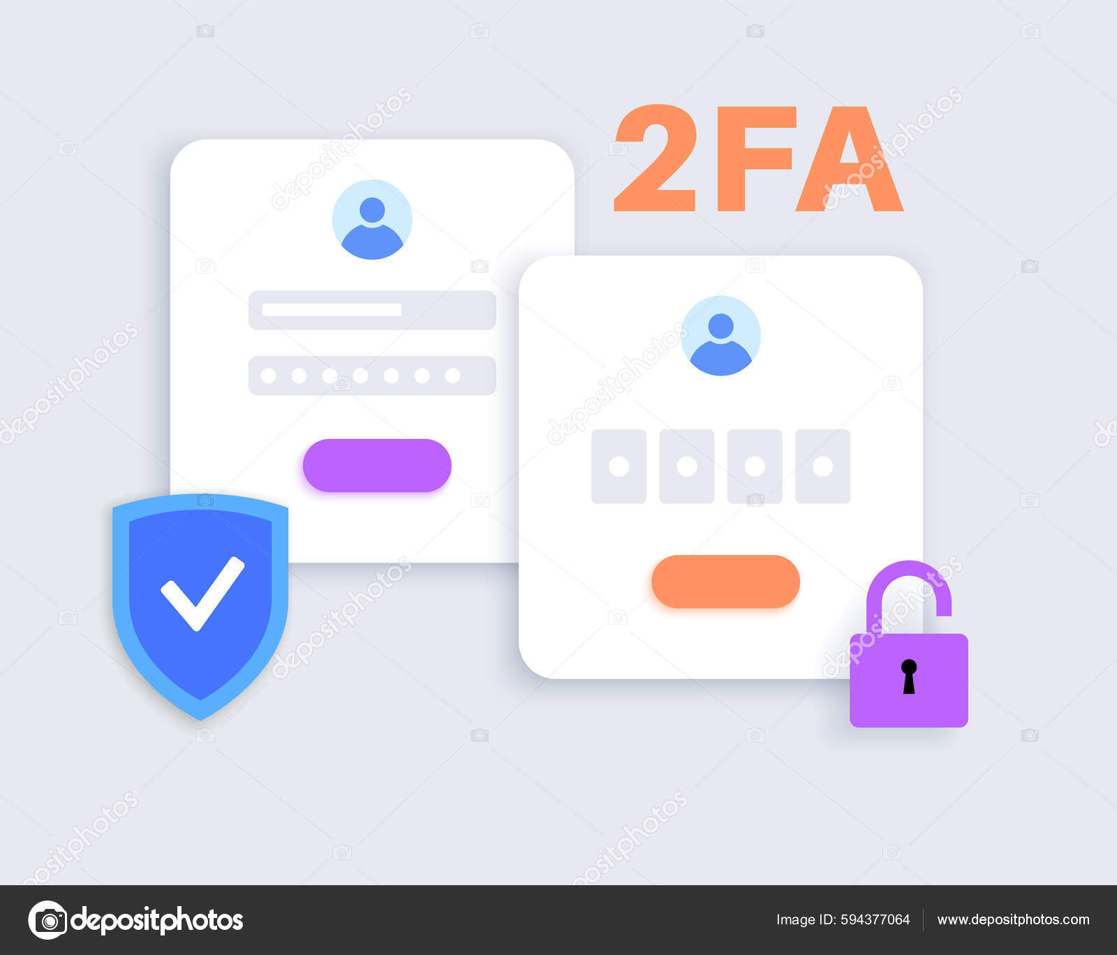 Two Factor Authentication Information Protection Concept Security ...