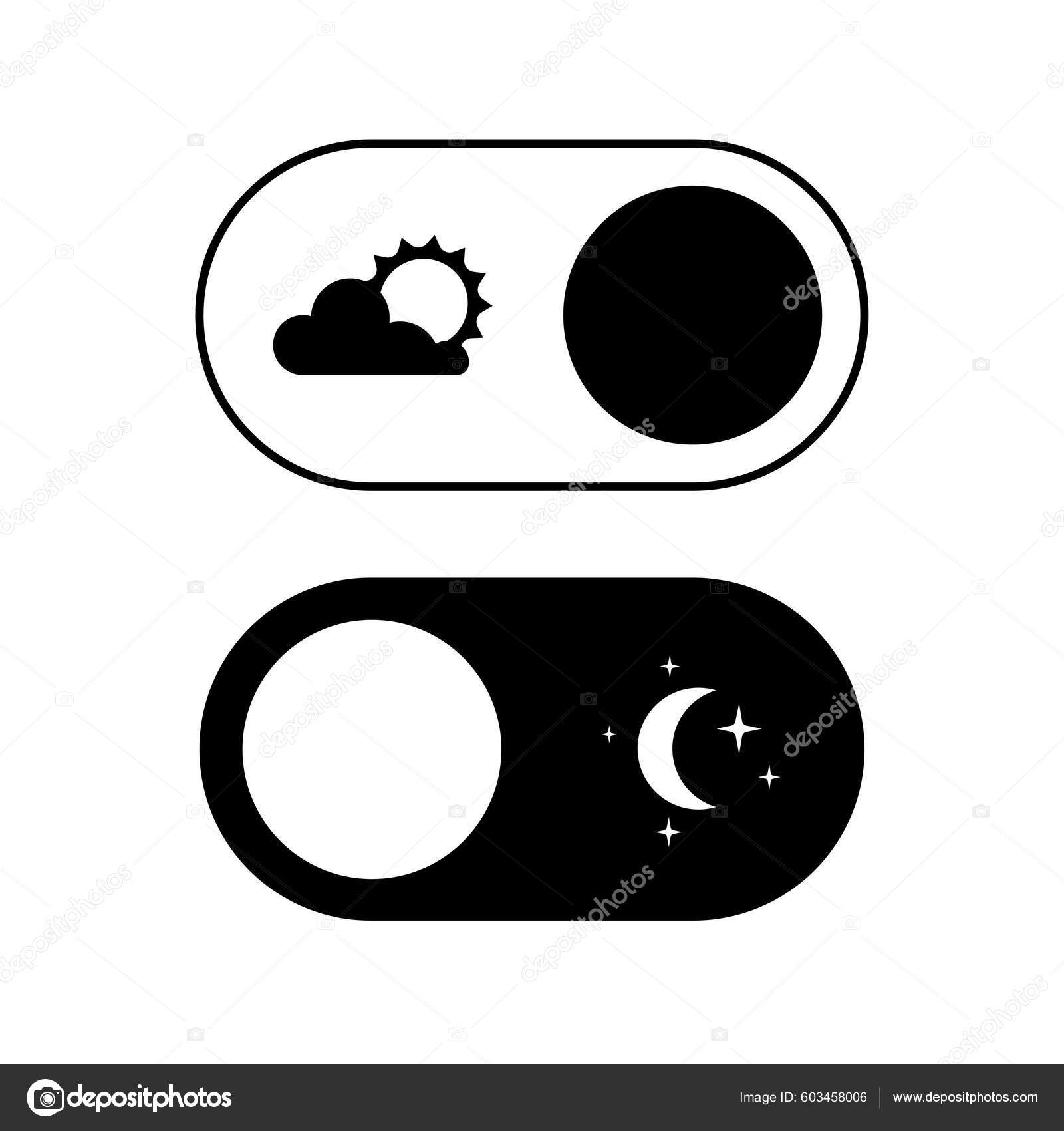 Switch Element Button Light Dark Theme Digital Toggle Symbol Day Stock