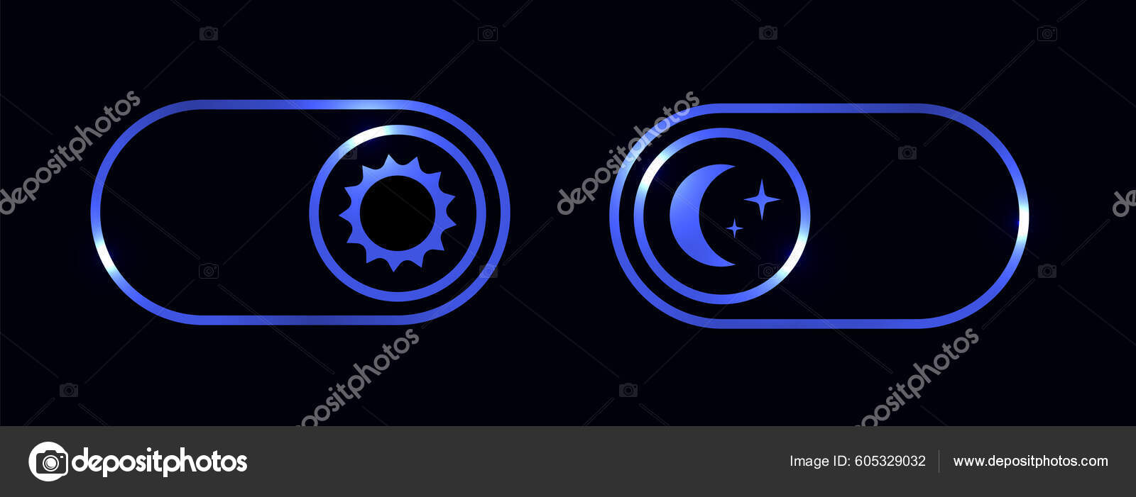 Switch Element Button Light Dark Theme Digital Toggle Symbol Day vetor ...