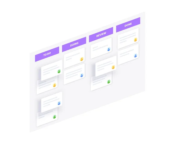 Kanban Board Methodology Meeting Process Cards Tasks Whiteboard ...