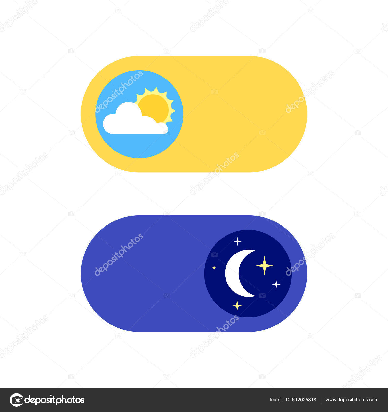 Switch Element Button Light Dark Theme Digital Toggle Symbol Day Vector ...