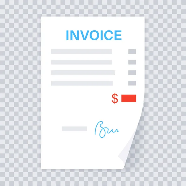 Invoice Template Document Text Stamp Seal Signature Payment Mockup ...