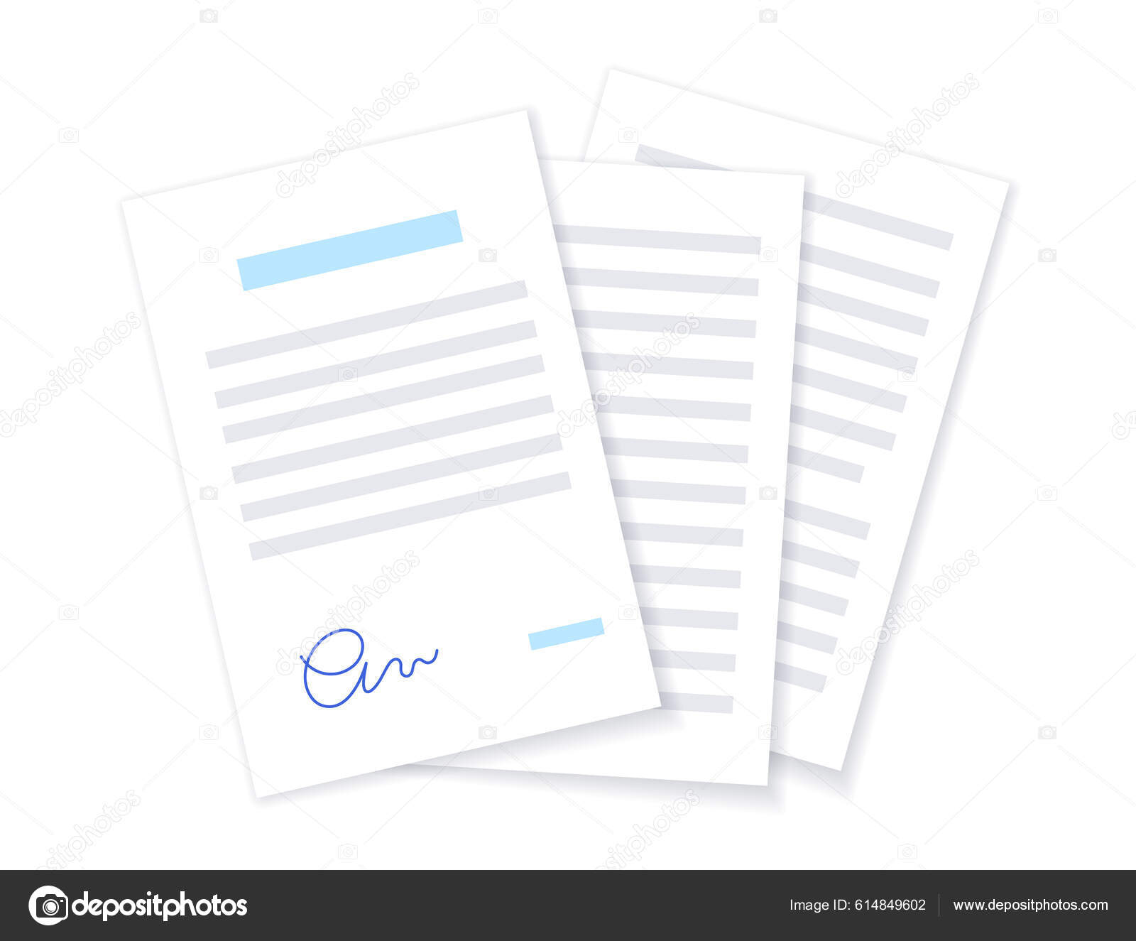 Paper Documents Stack Pile Pages Contract Signature Agreement Tax ...