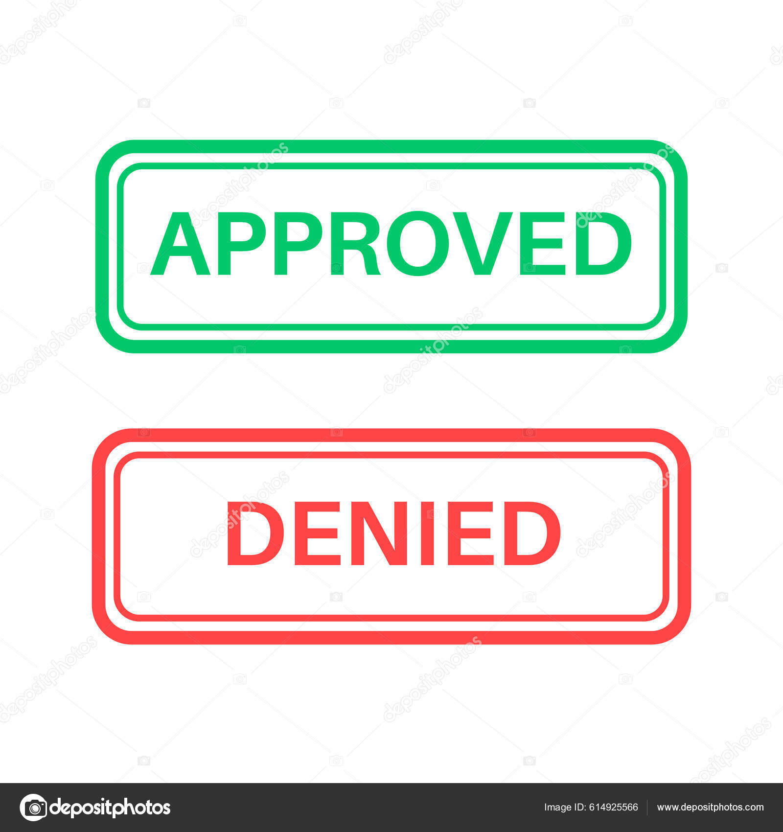 Abgestempelte Symbole Genehmigen Und Verweigern Piktogramme Ablehnen ...