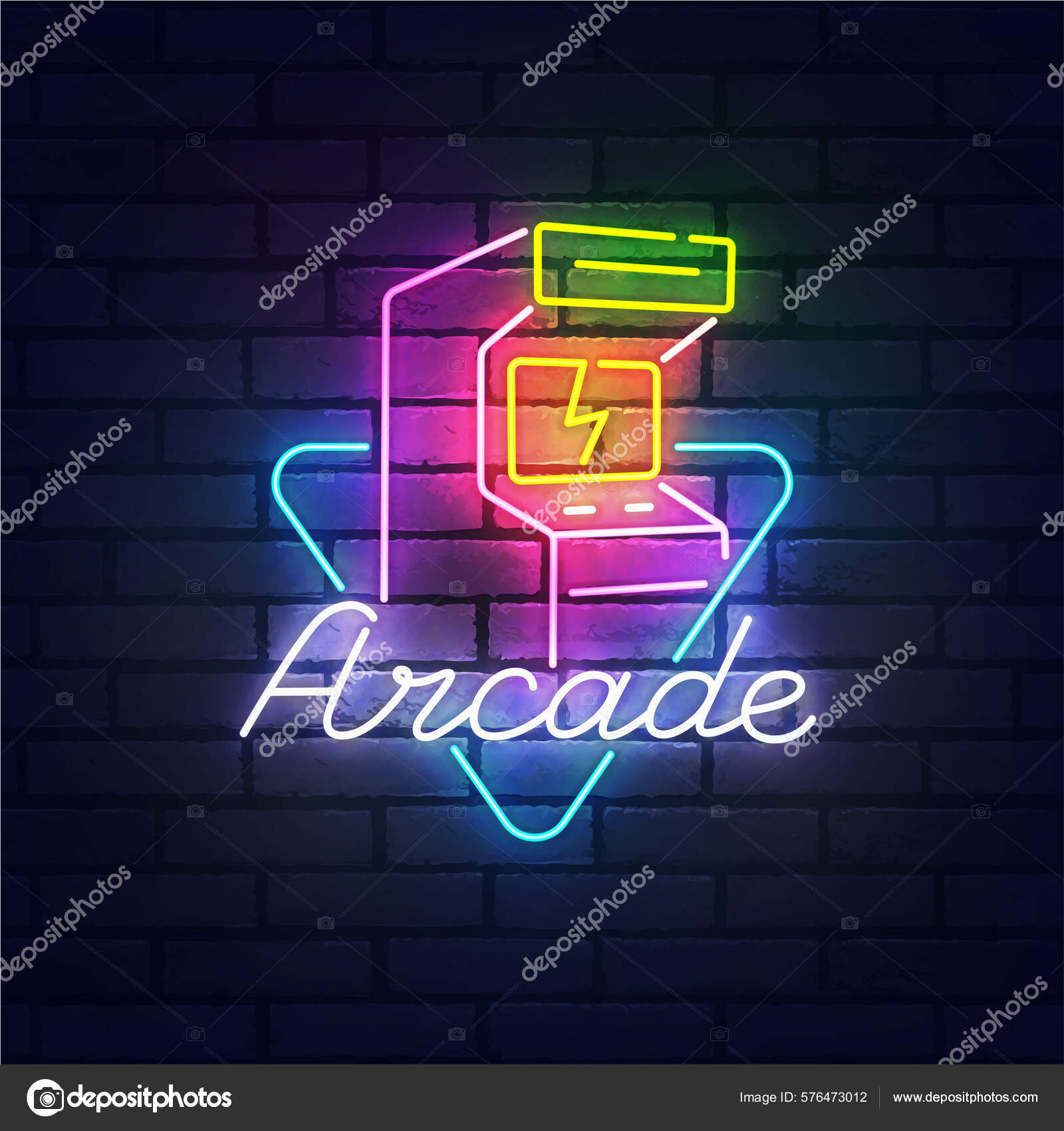 Arcade Game Neon Sign Bright Signboard Light Banner Arcade Machine ...