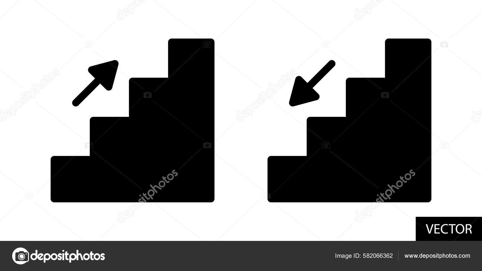 Stairs Stairs Sign Vector Icons Flat Style Design Website Design Stock ...