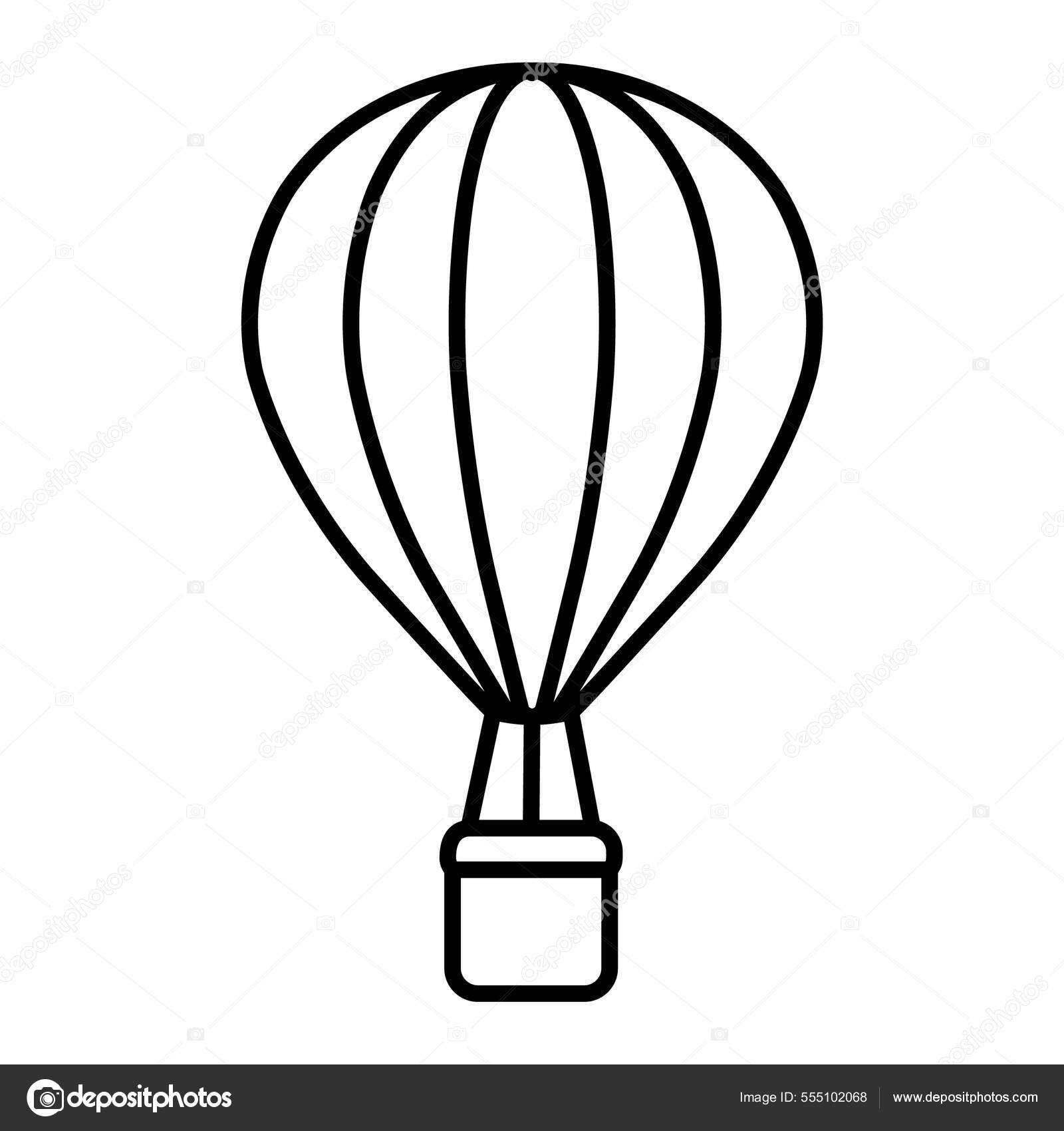 Hot Air Balloon Icon Outline Illustration Tourist Transport Vector ...