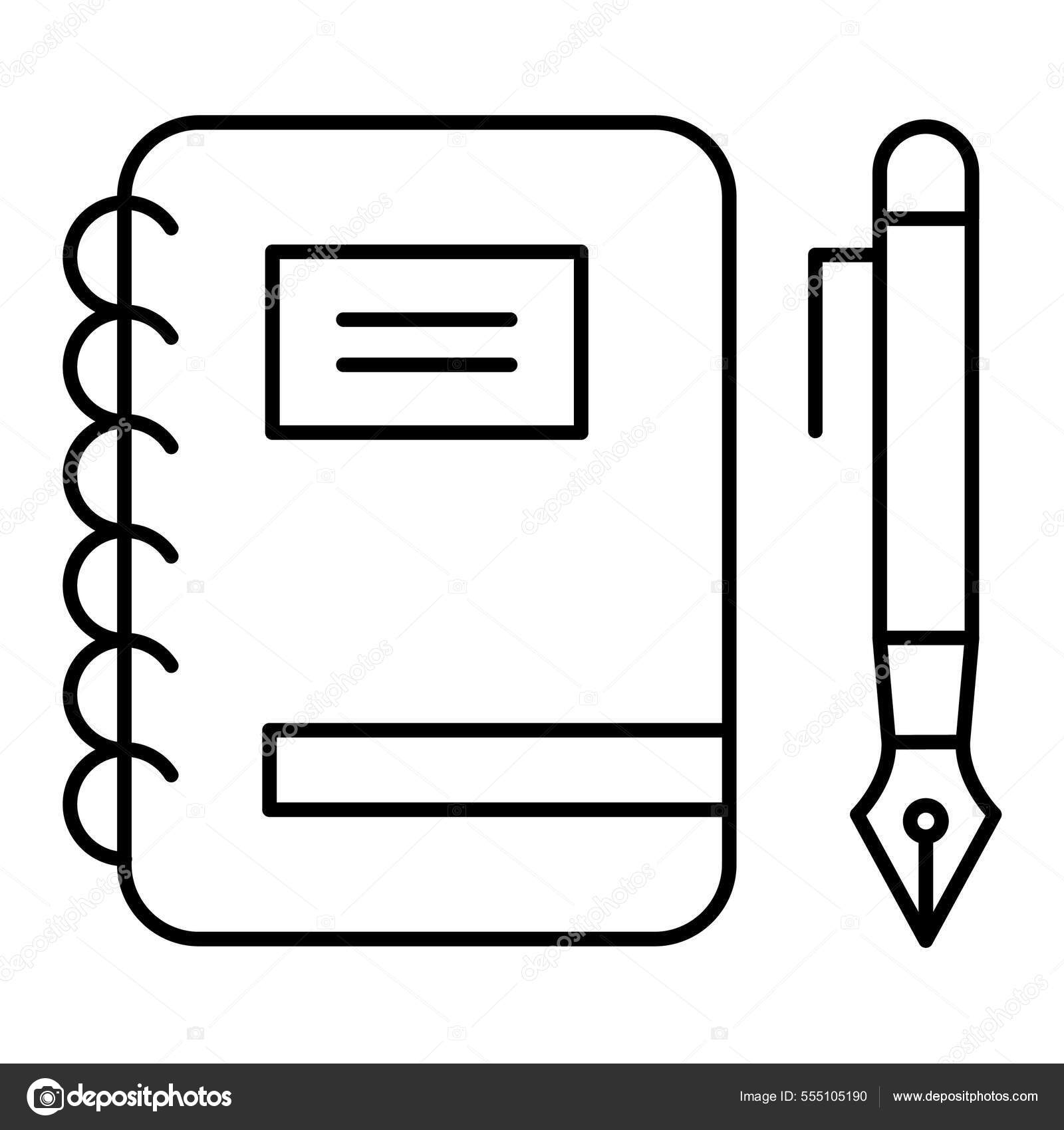 Notebook Pencil Icon Outline Illustration Book Vector Icons Web Stock ...