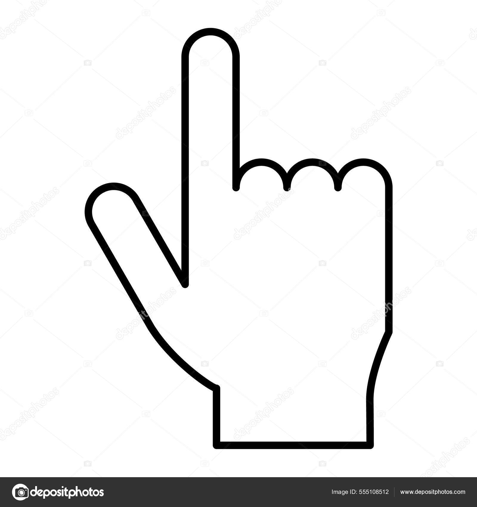 Icono Del Gesto Mano Contorno Dedo Apuntando Hacia Arriba Ilustración Vector de stock #555108512 ...