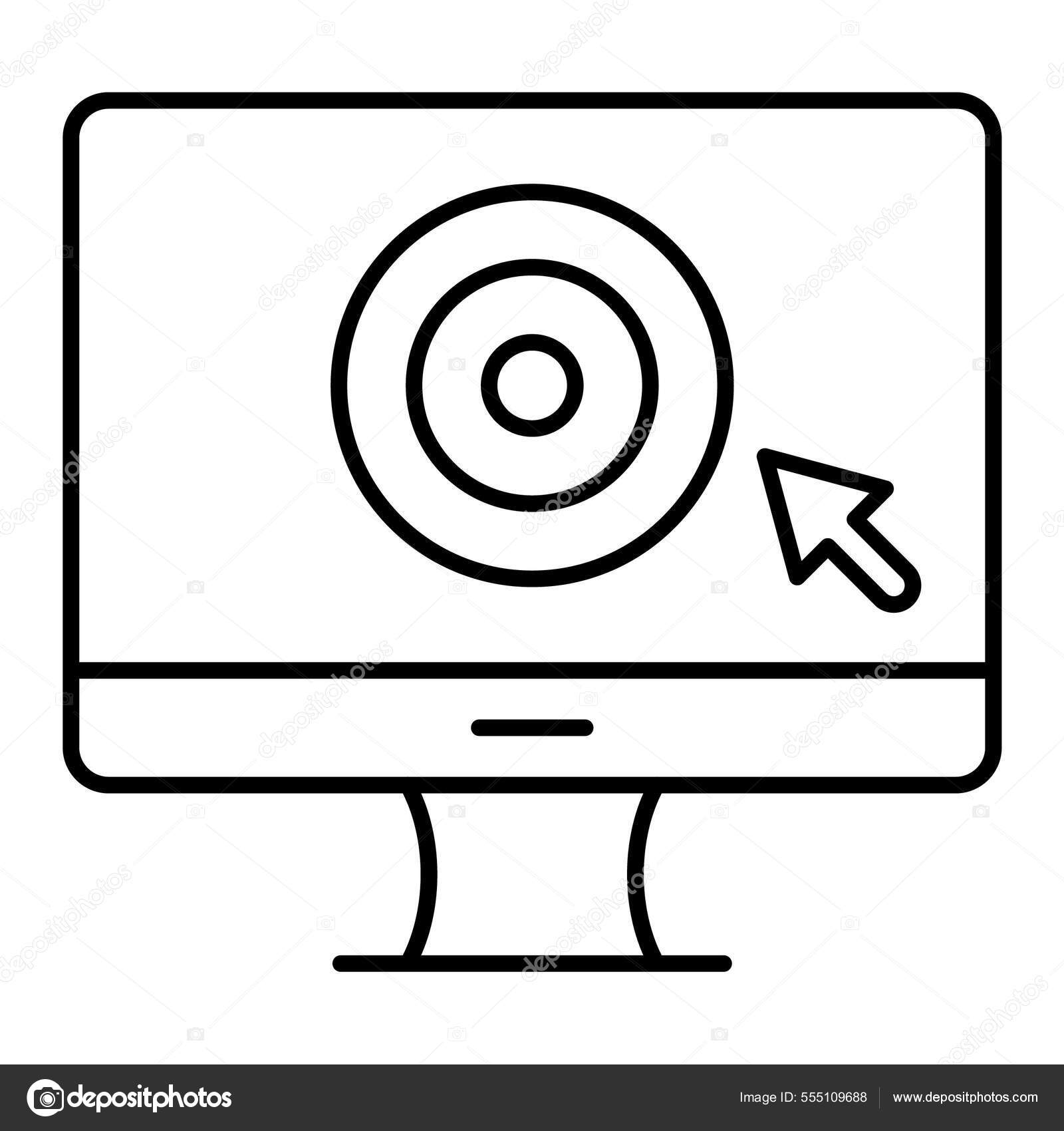Computer Monitor Arrow Target Vector Illustration Design imagem ...