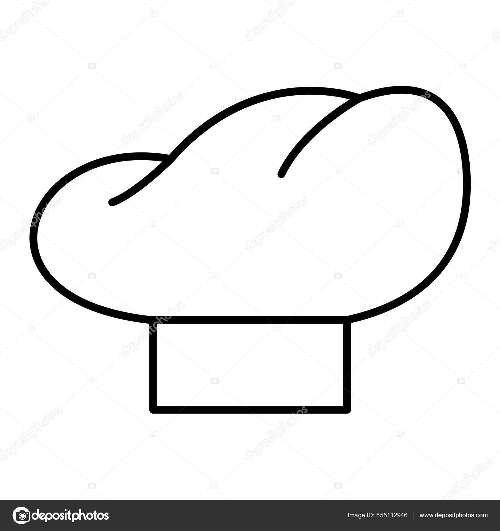 Chef Hat Icon Outline Illustration Bread Vector Line Stock Vector by ...