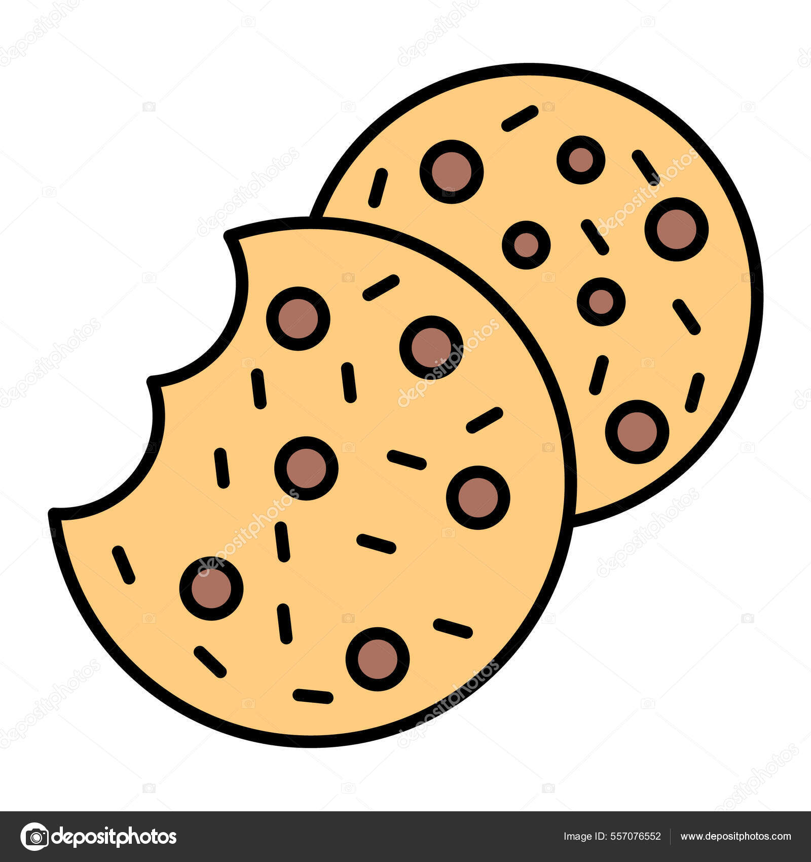 Delicious Cookie Icon Outline Biscuit Cookies Vector Illustration ...