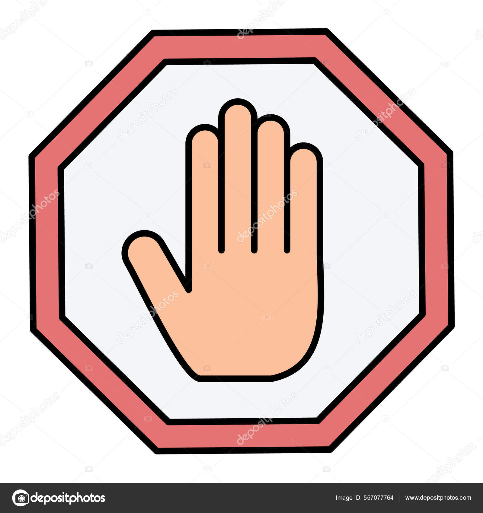 Icono Mano Parada Ilustración Vectorial Vector de stock #557077764 de ...