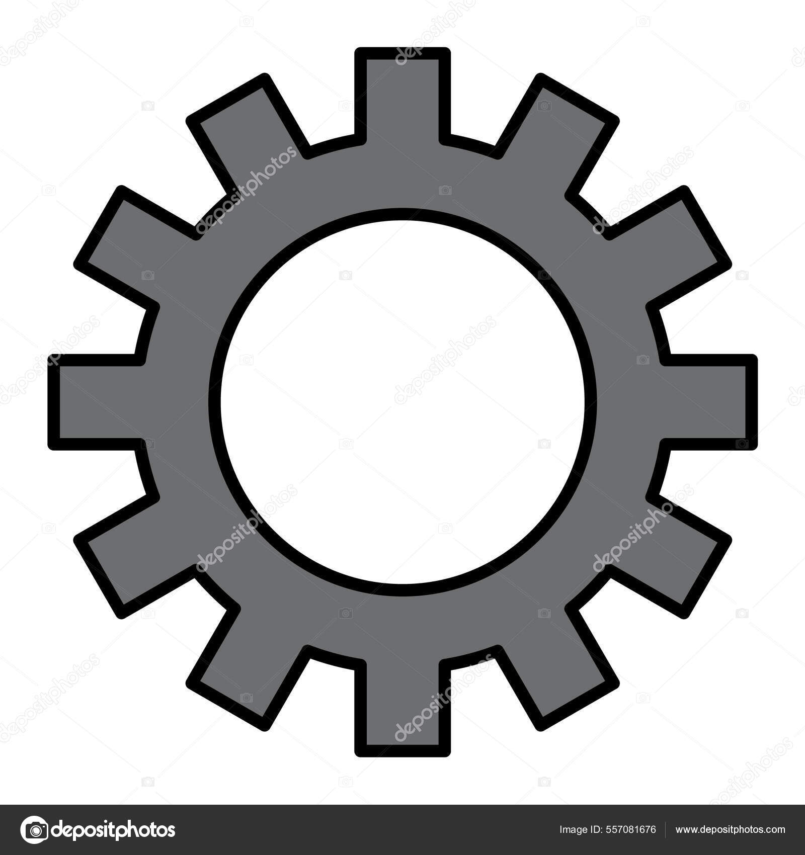 Icono Del Engranaje Esquema Engranajes Vector Ilustración Aislado Sobre