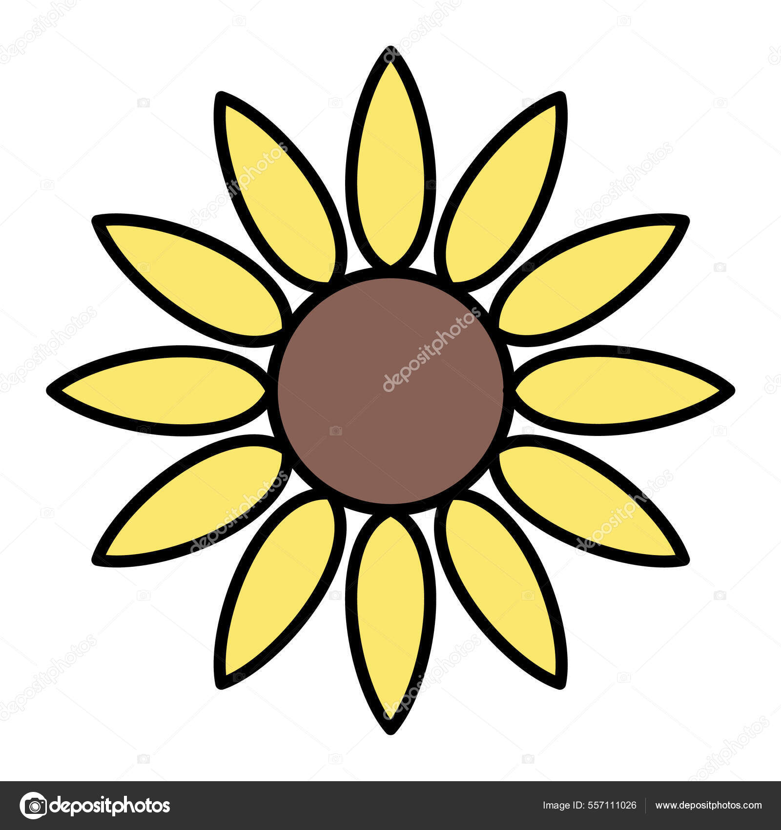 Sunflower Icon Simple Illustration Flower Vector Icons Web Stock Vector ...