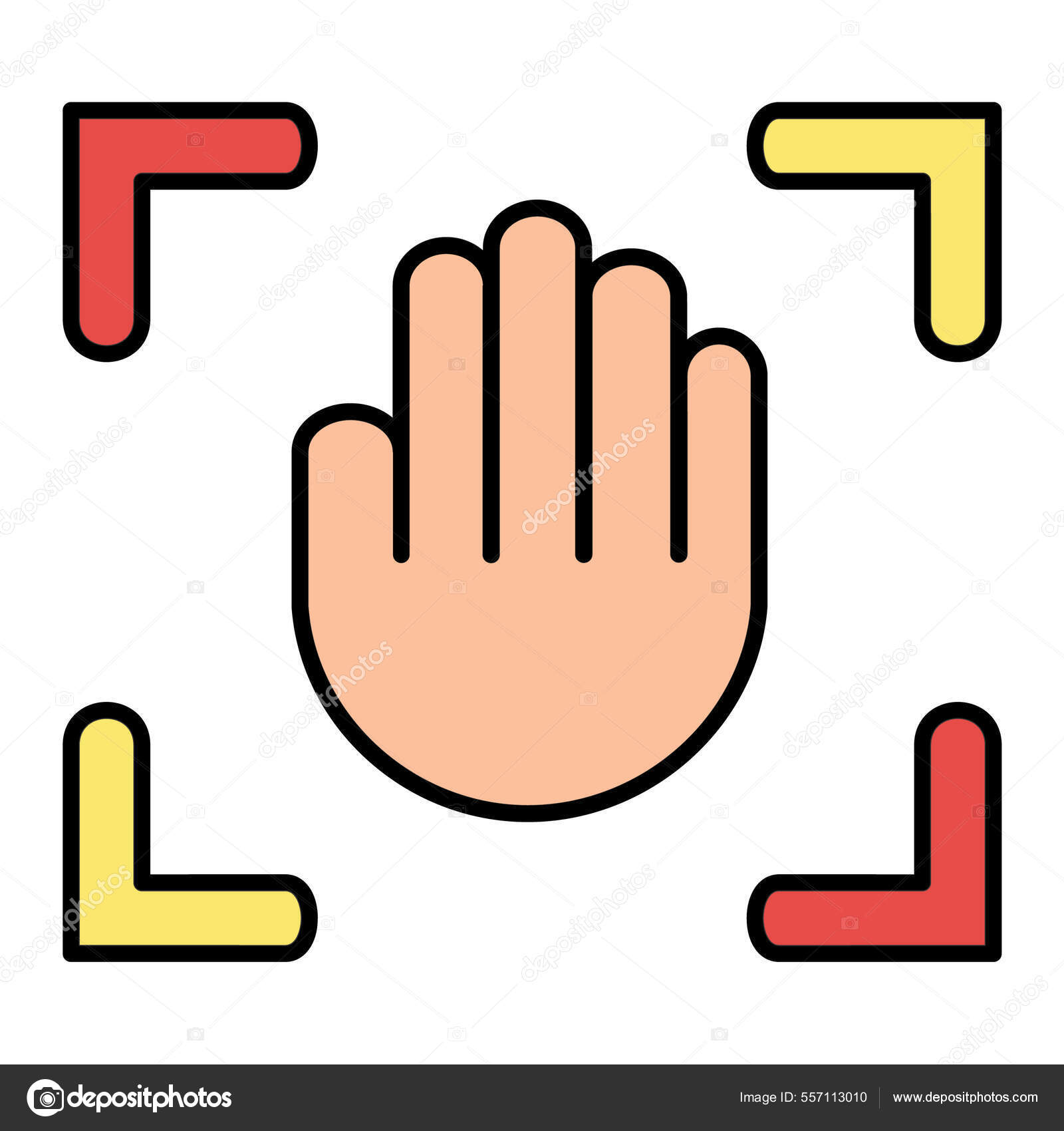 Hand Stop Sign Icon Outline Illustration Hands Vector Icons Stock ...