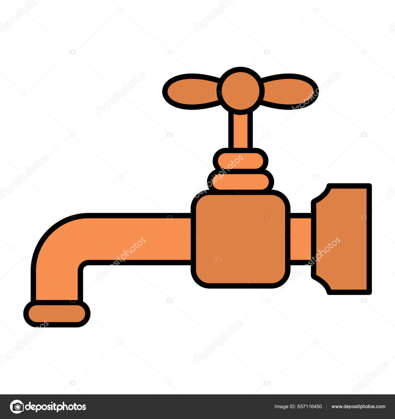Icono Del Grifo Agua Esquema Grifo Vector Ilustración Vector de stock ...