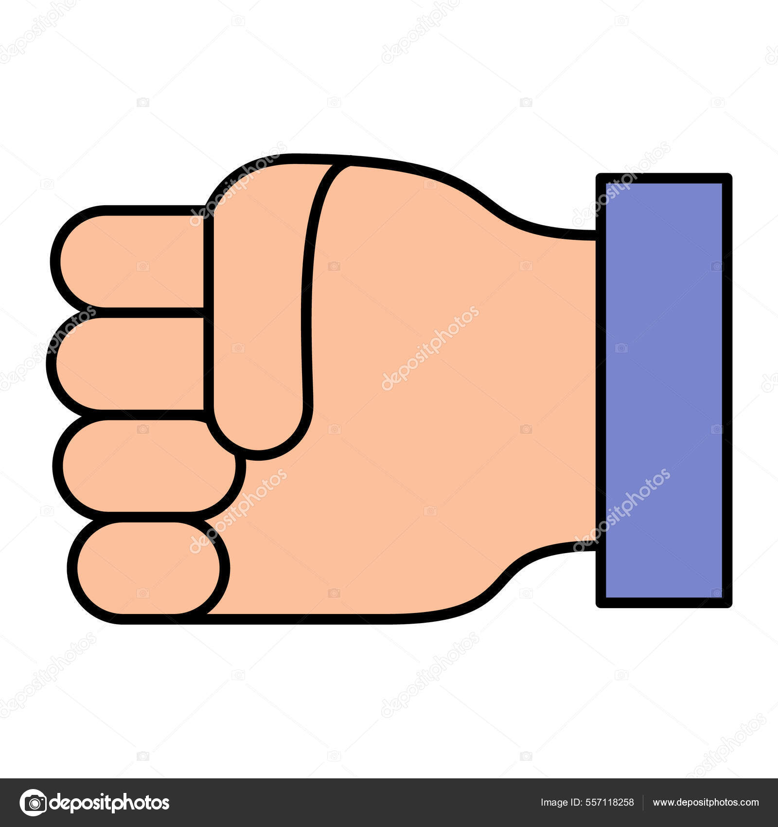 Hand Gesture Fight Human Hand Vector Illustration Stock Vector Image by ...