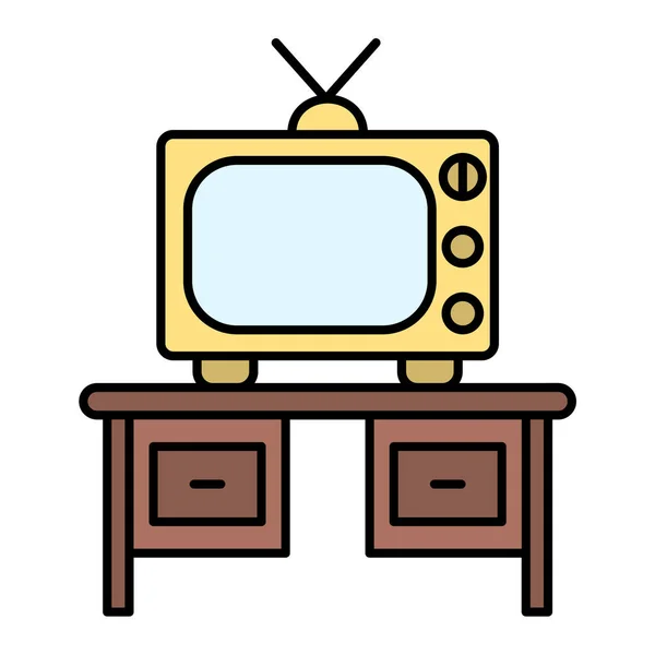 Icon Cartoon Television Vector Symbol Web Design Isolated White ...