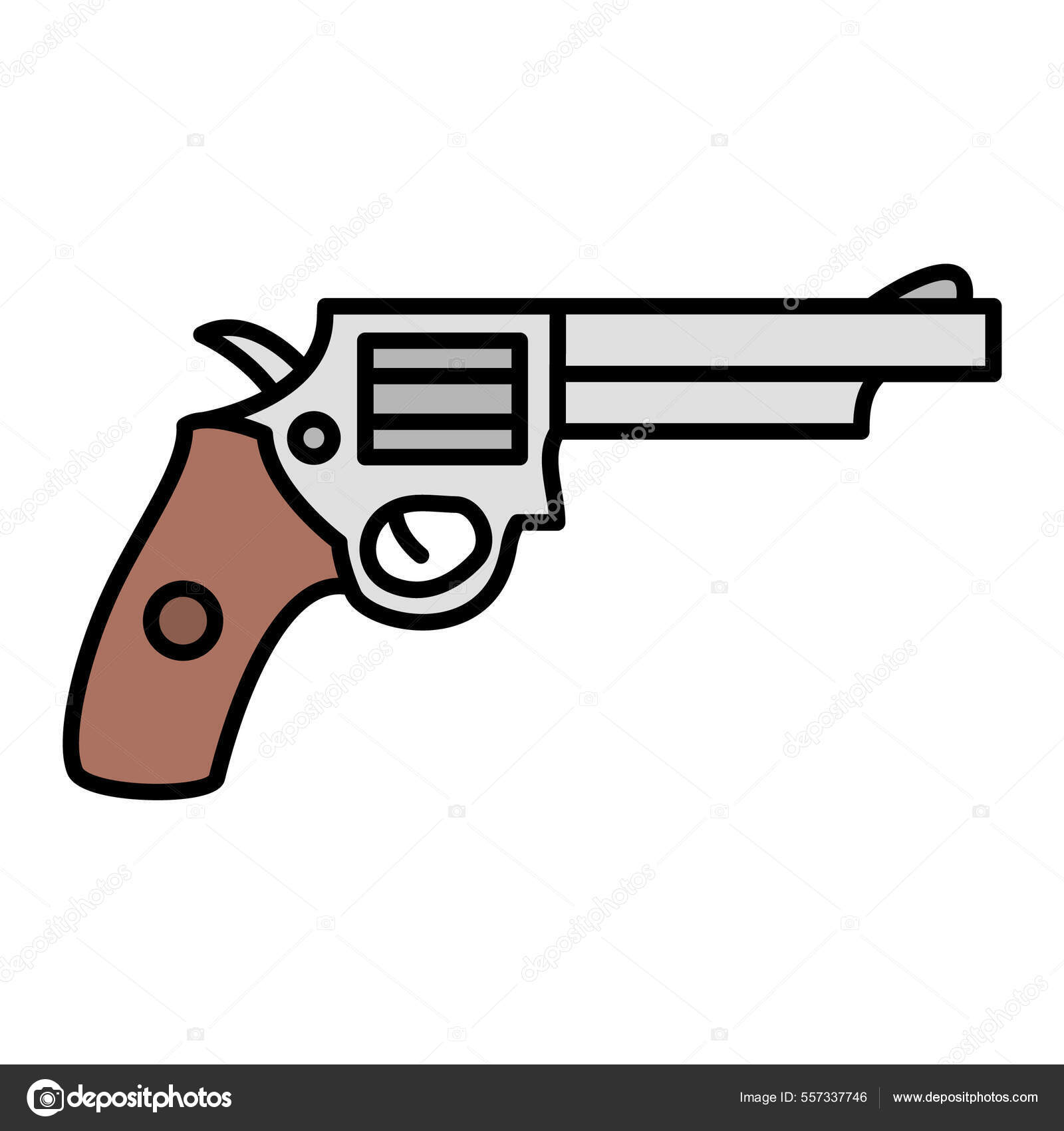 Ilustración Vectorial Icono Revólver Vector de stock por ©MuhammadAtiq ...