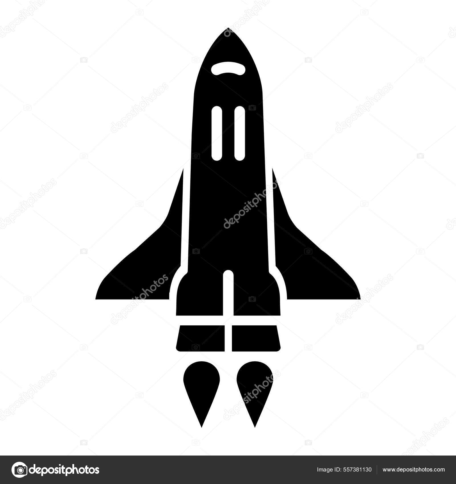 Rocket Icon Vector Isolated White Background Spaceship Transparent Sign ...