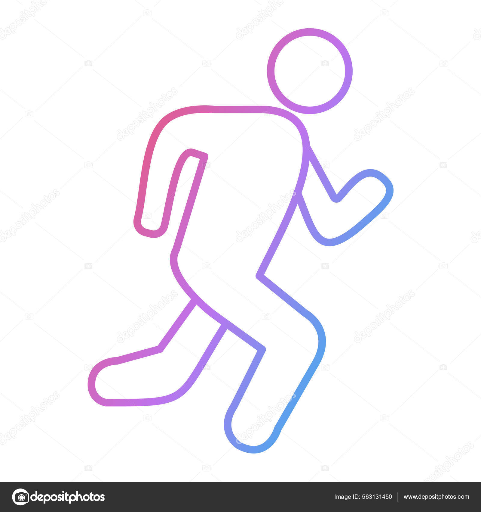 Running Man Avatar Icon Sport Activity Fitness Concept Vector ...