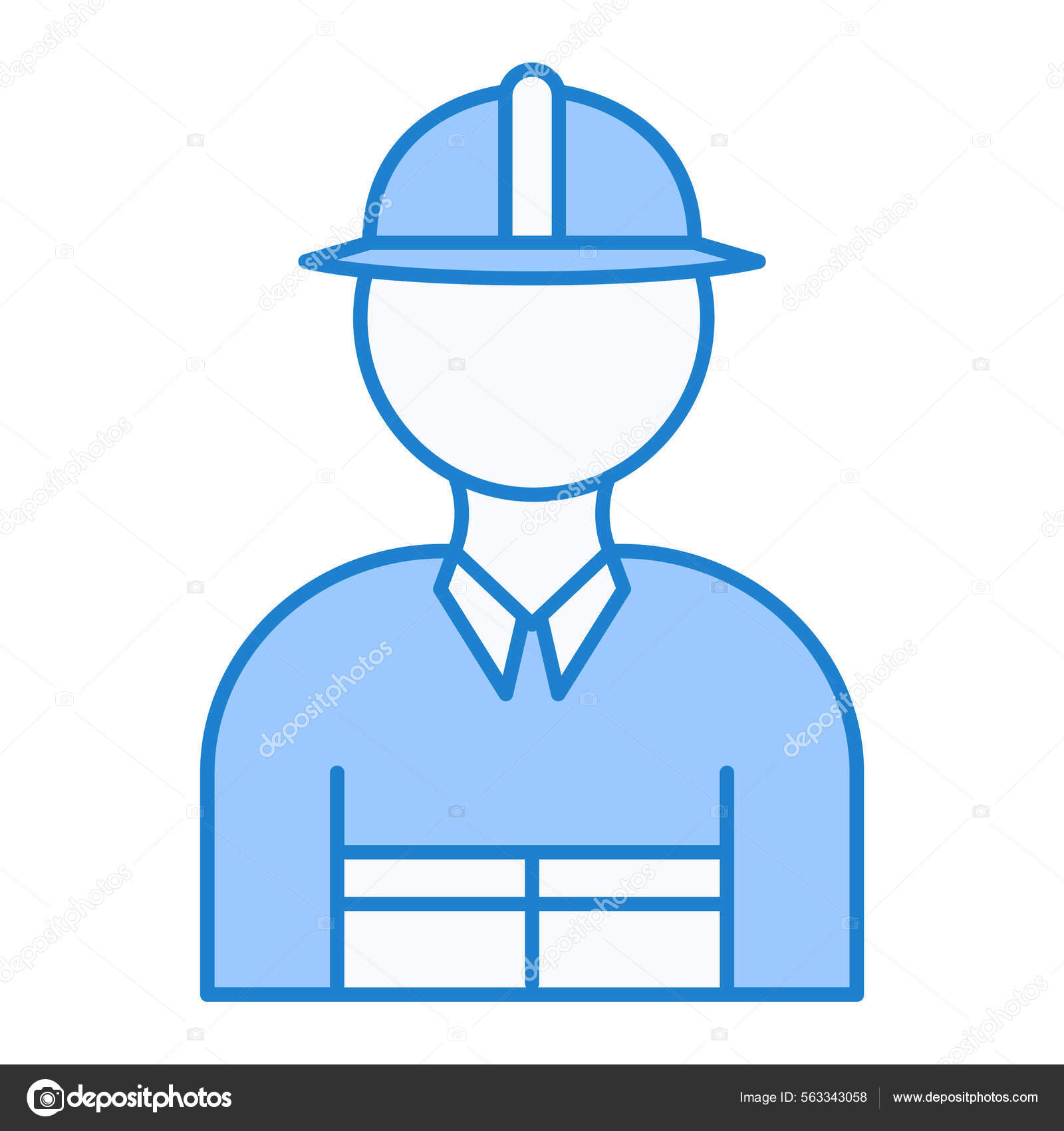 Builder Icon Vector Isolated White Background Worker Man Sign Stock ...