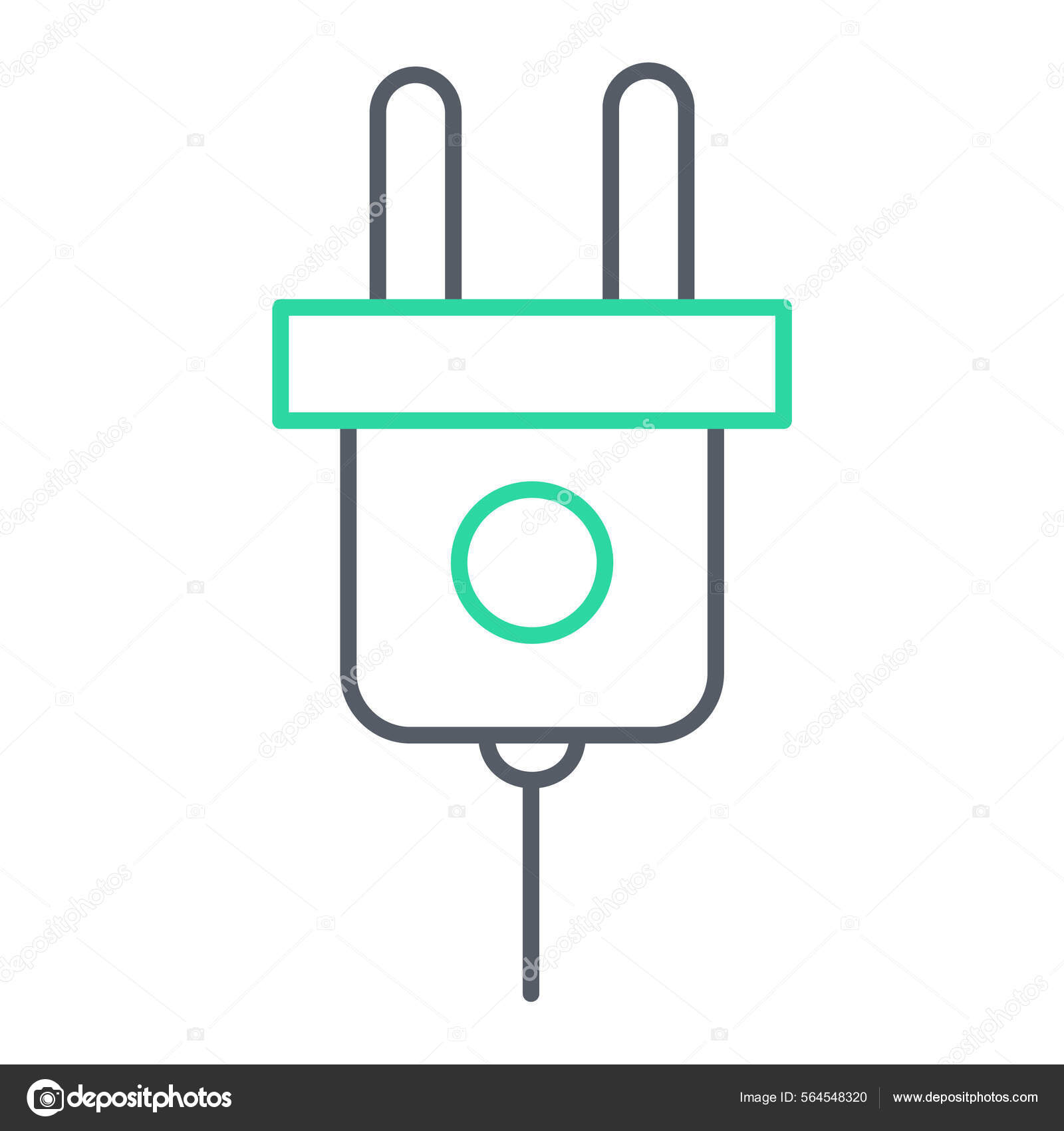 Plug Vector Icon Wire Contour Sign Isolated White Background Stock ...