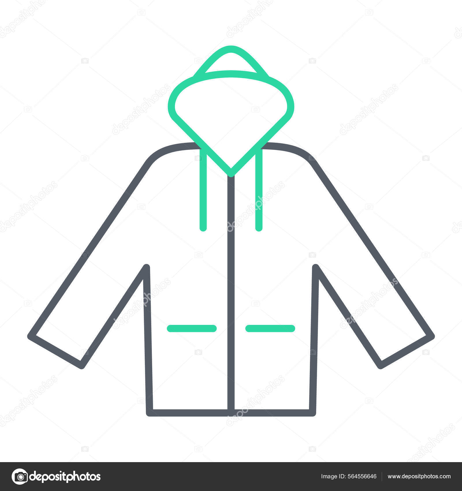 Jacket Icon Outline Flat Vector Illustration Pictogram Isolated White ...