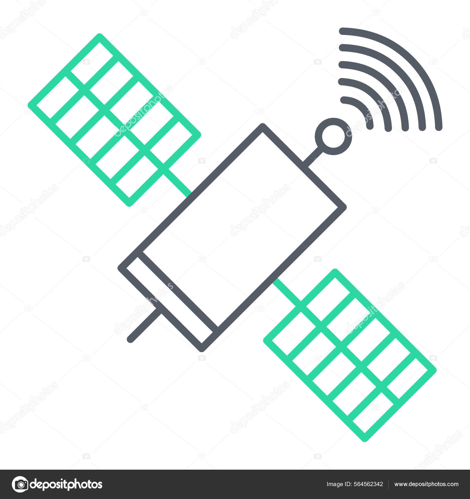 Satellite Dish Icon Outline Wireless Antenna Vector Illustration ...