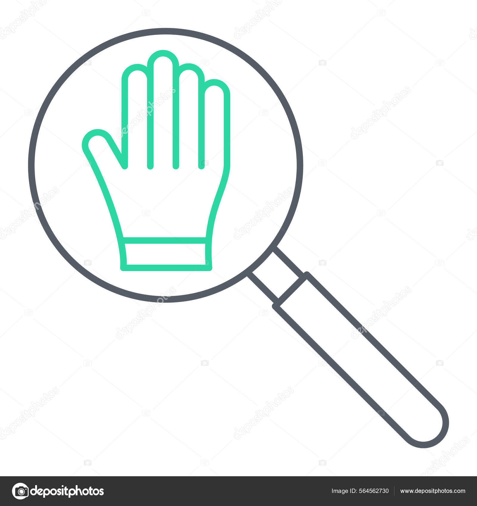 Magnifying Glass Icon Outline Hand Holding Magnifier Vector Symbol Web ...