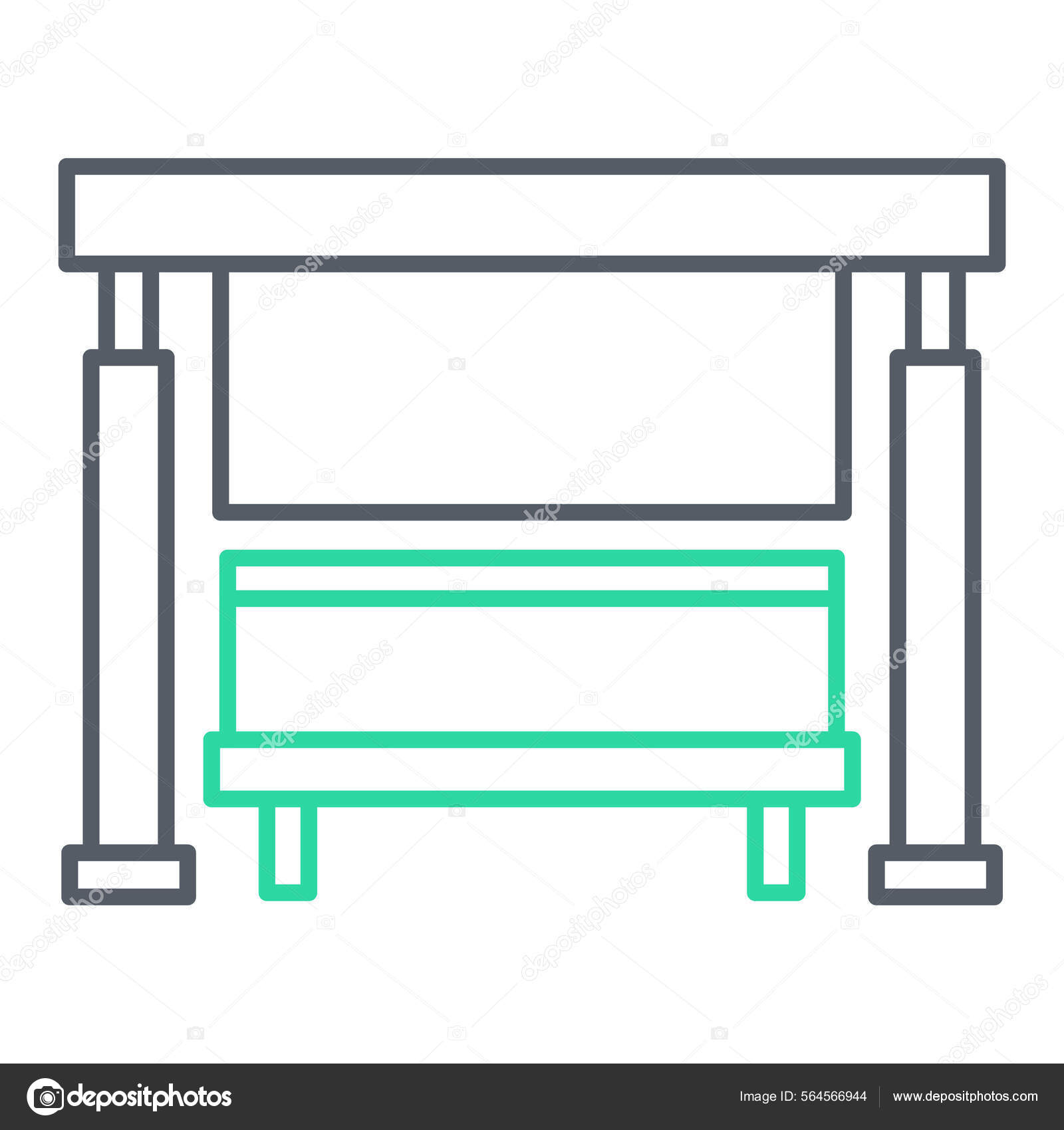 Bench Icon Vector Isolated White Background Your Web Mobile App Stock ...