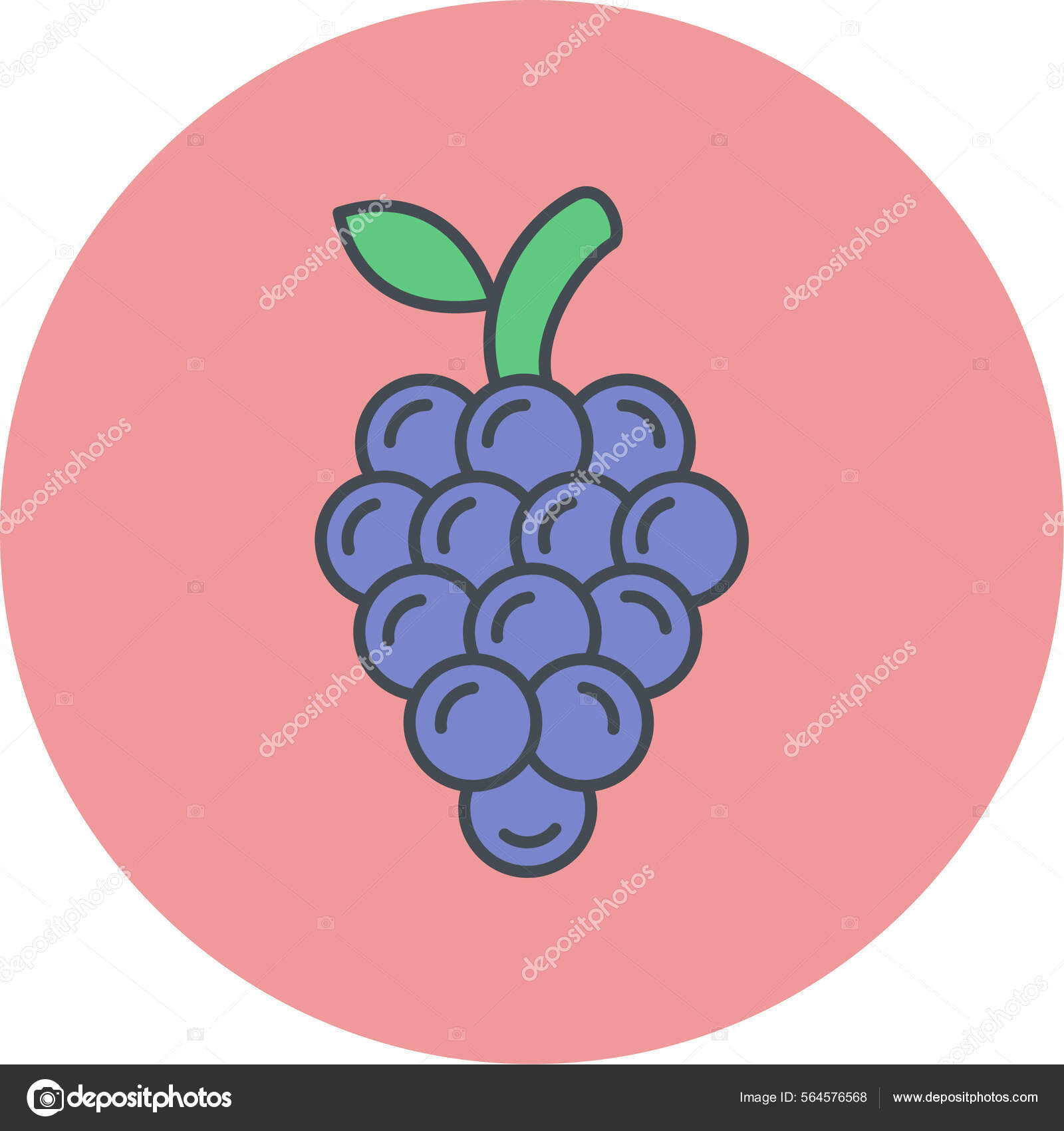 Vector Illustration Grapes Icon Stock Vector by ©MuhammadAtiq 564576568