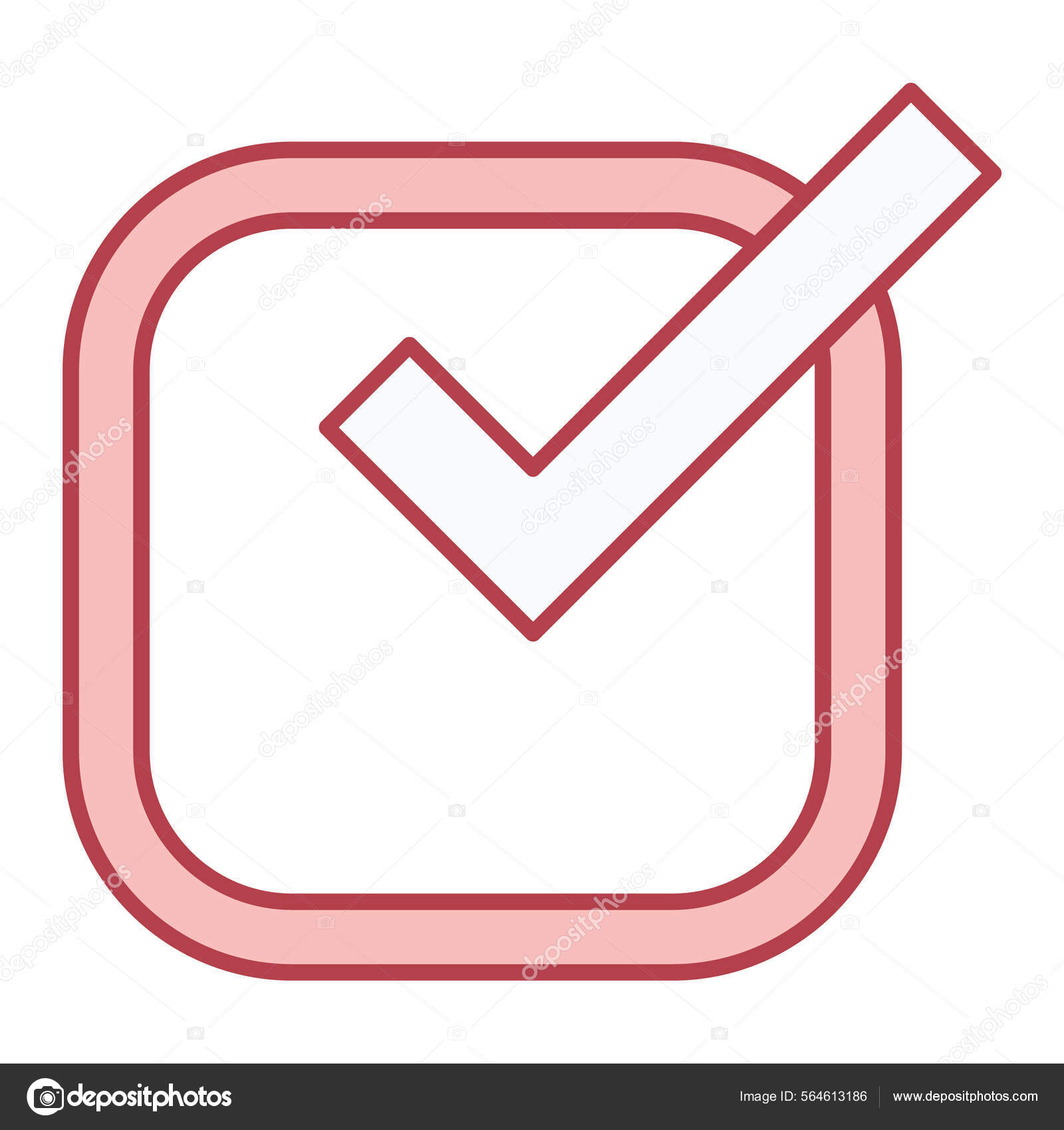 Check Mark Icon Flat Style Isolated White Background Symbol Excellent ...