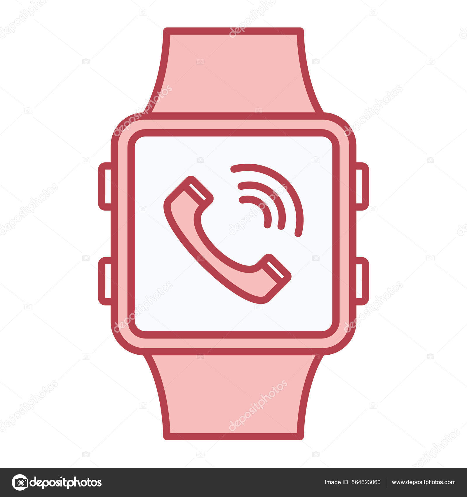 Icono Del Reloj Inteligente Contorno Smartwatch Con Ilustración ...
