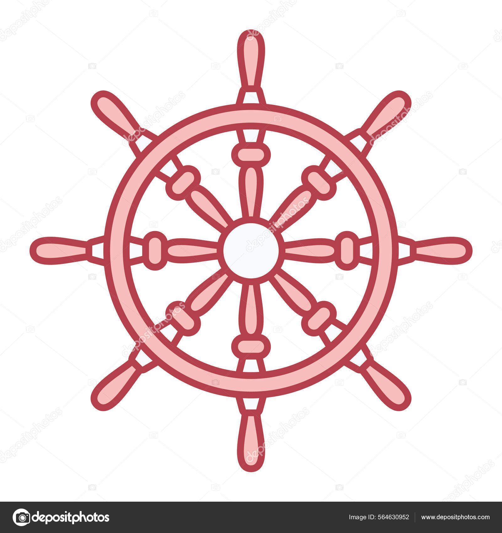 Red Ship Wheel Clip Art