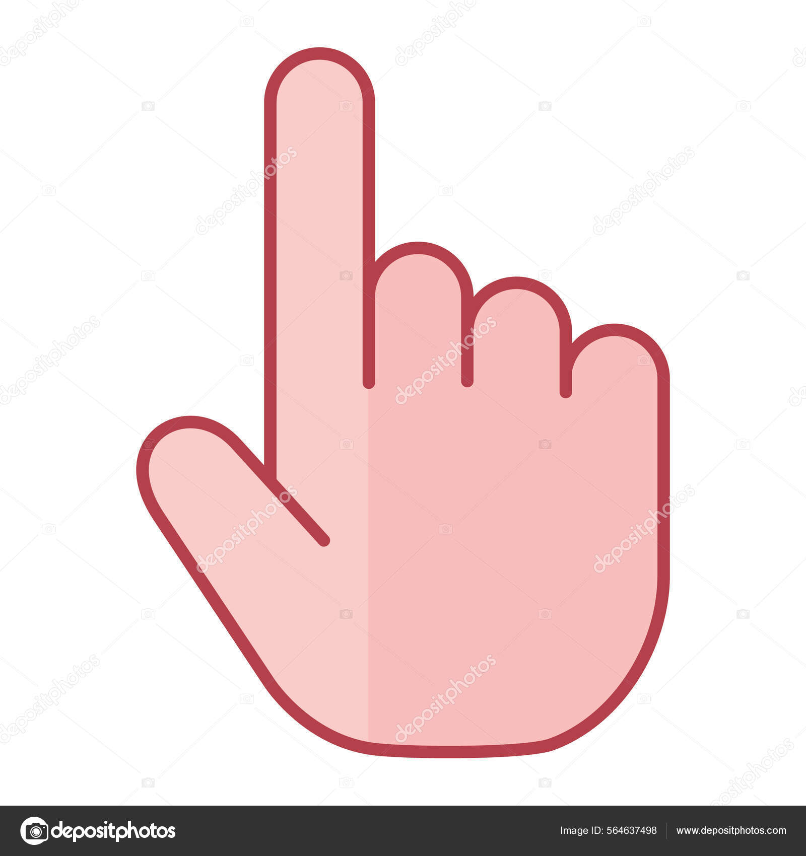 Hand Gesture Icon Outline Finger Cursor Vector Illustration Symbol Web ...