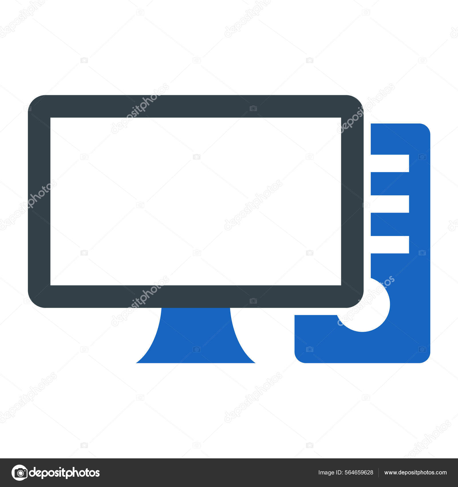 Computer Monitor Simple Illustration Stock Vector Image by ...