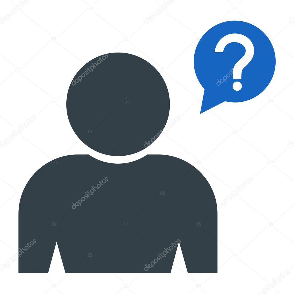 Man Question Mark Icon Simple Illustration Person Avatar Vector Icons ...