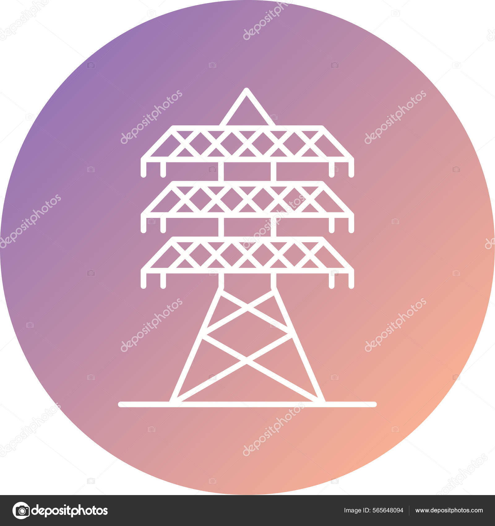 Electricidad Pilón Icono Vector Ilustración Vector de stock #565648094 ...