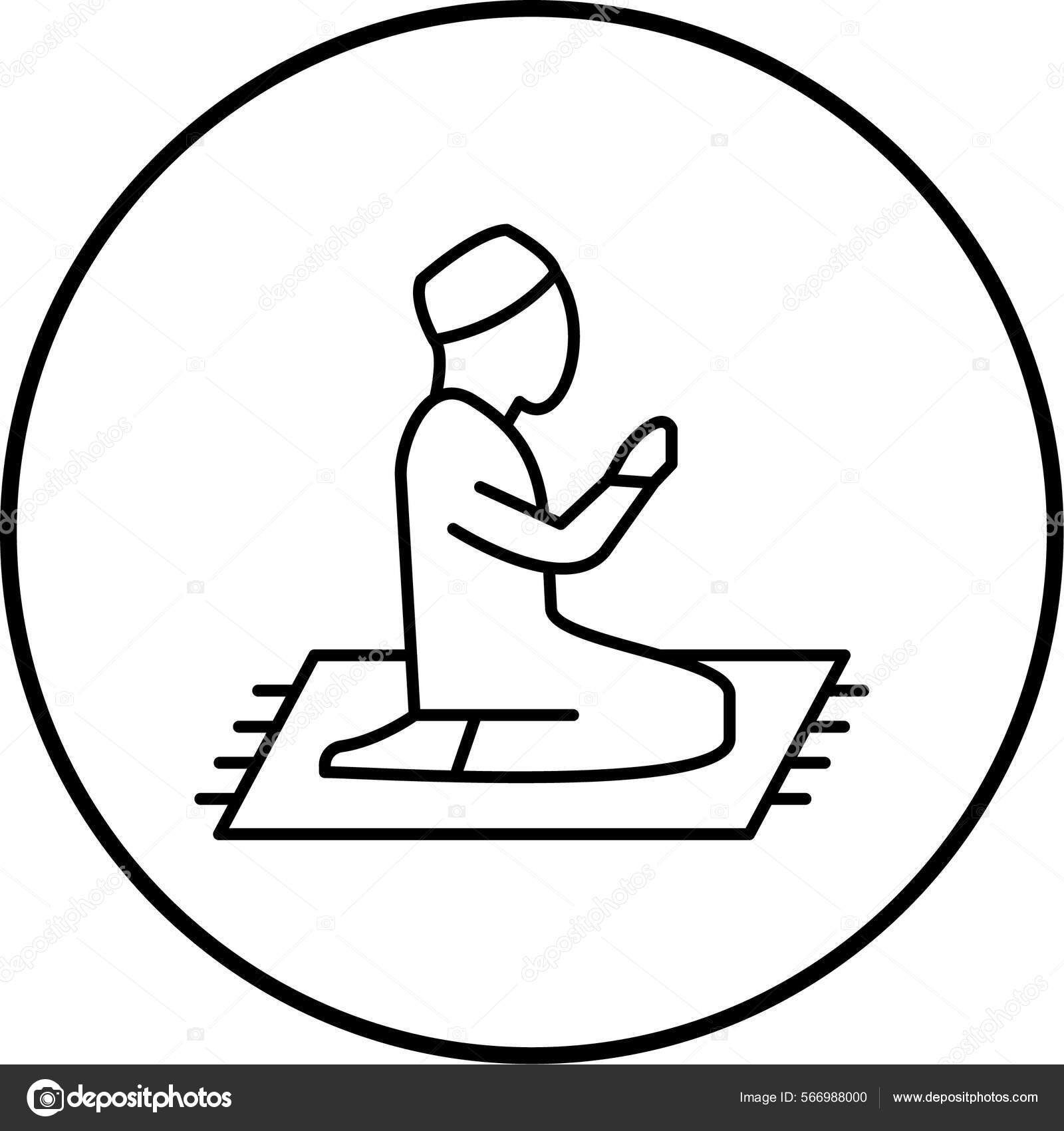 Praying Muslim Man Icon Vector Illustration Vector de stock #566988000 ...