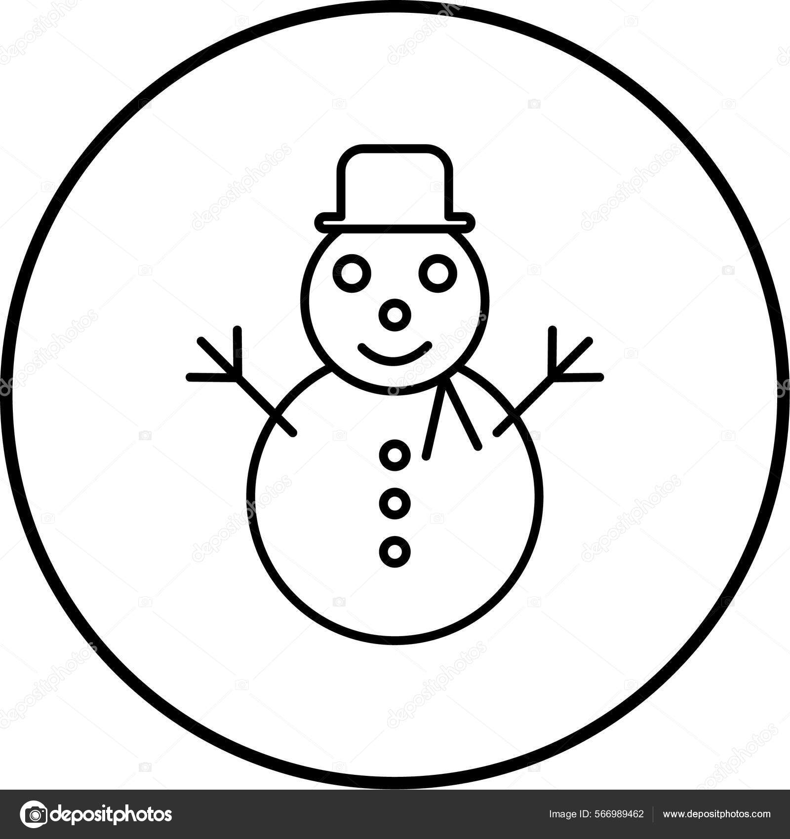 Snowman Outline Black And White
